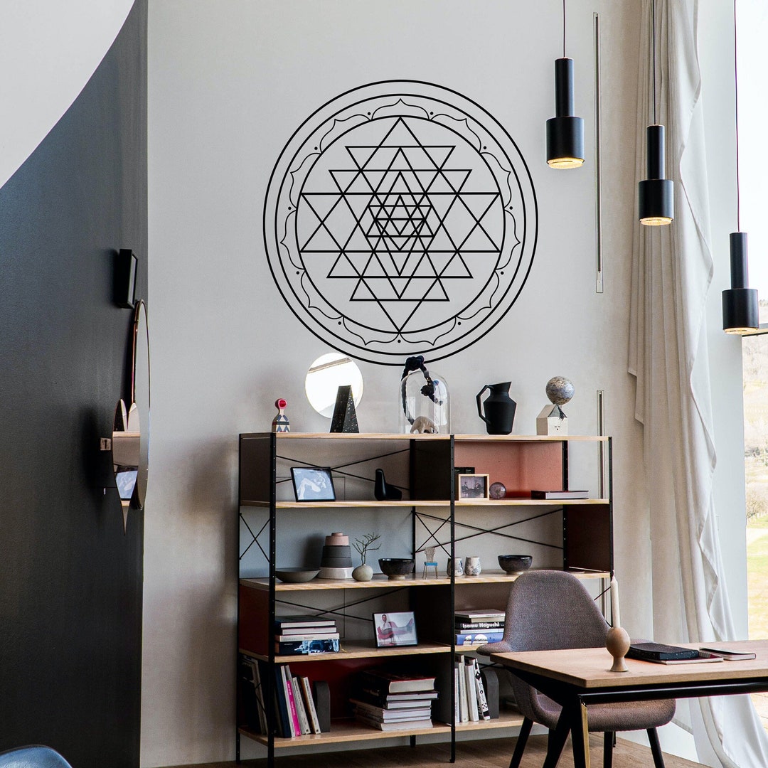 Sri Yantra Wall Decal Sticker. Geometric Circle Wall Decal Sticker ...