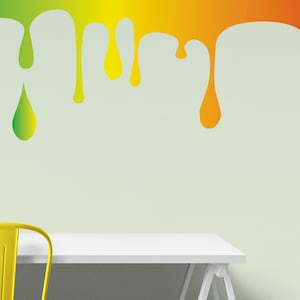 Rainbow Color Slime Dripping Wall Decal Graphic. Kid’s Room Home Decor ...