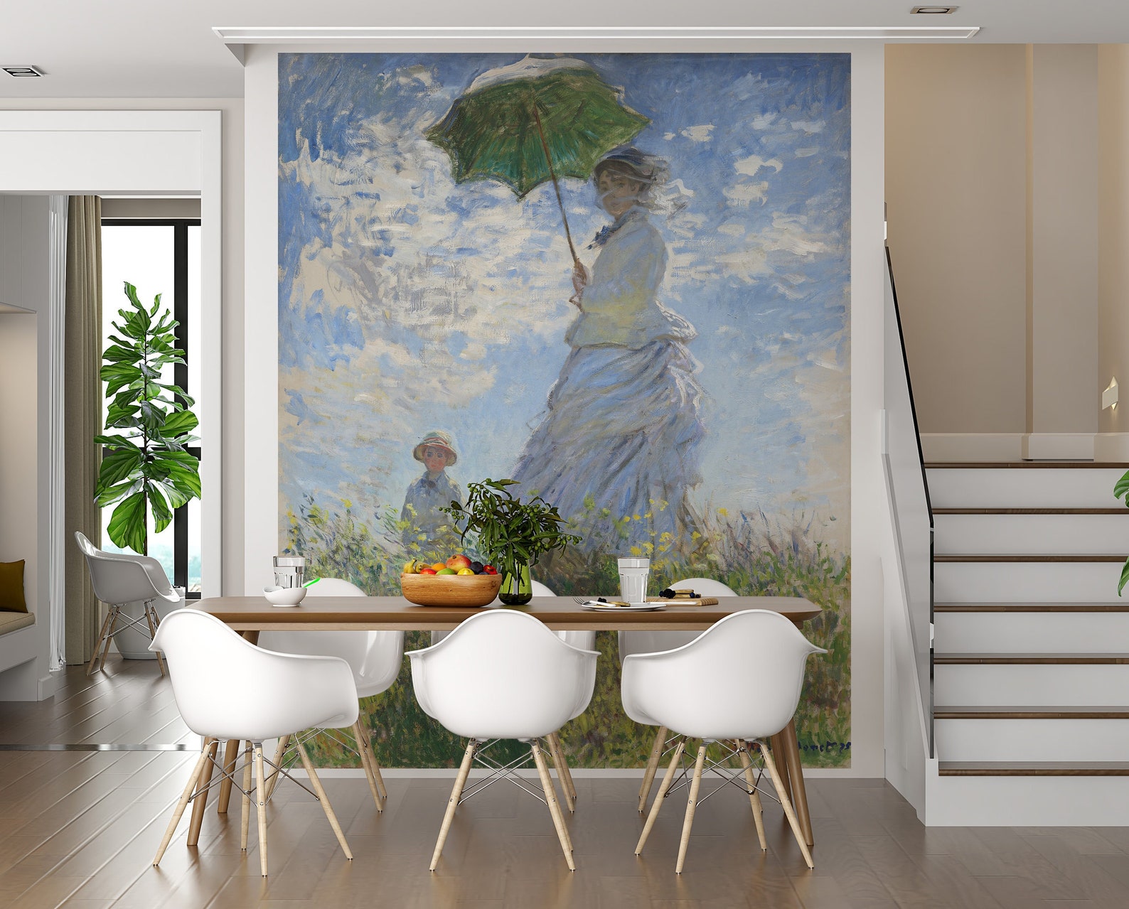 Monet Painting Wall Mural. Woman With a Parasol, Madame Monet and Her ...