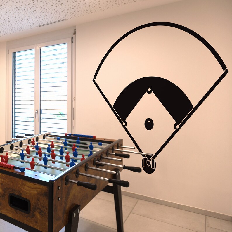 Baseball Field Diagram Wall Decal. Baseball Stadium. Baseball Player ...
