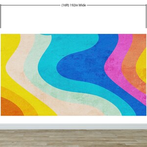 Rainbow Wallpaper Abstract Retro Rainbow Pattern Wall Mural Peel and ...