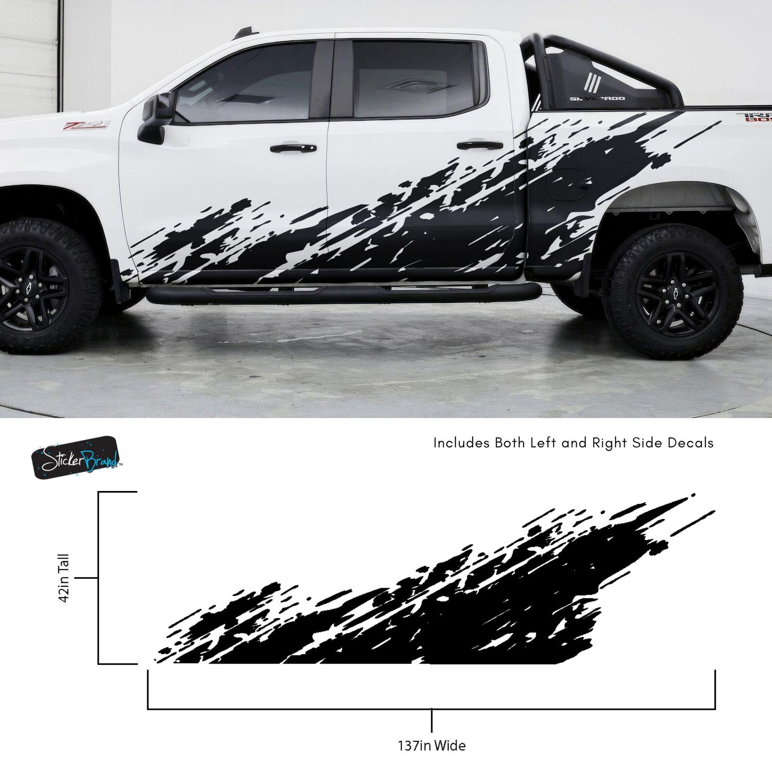 Mud Splash Truck Decal Sticker Silverado, GMC Sierra. Set of 2 off Road ...