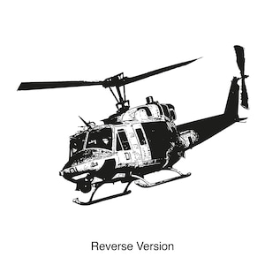 Military Huey Helicopter Wall Decal Sticker. Gift for Veteran. Navy ...