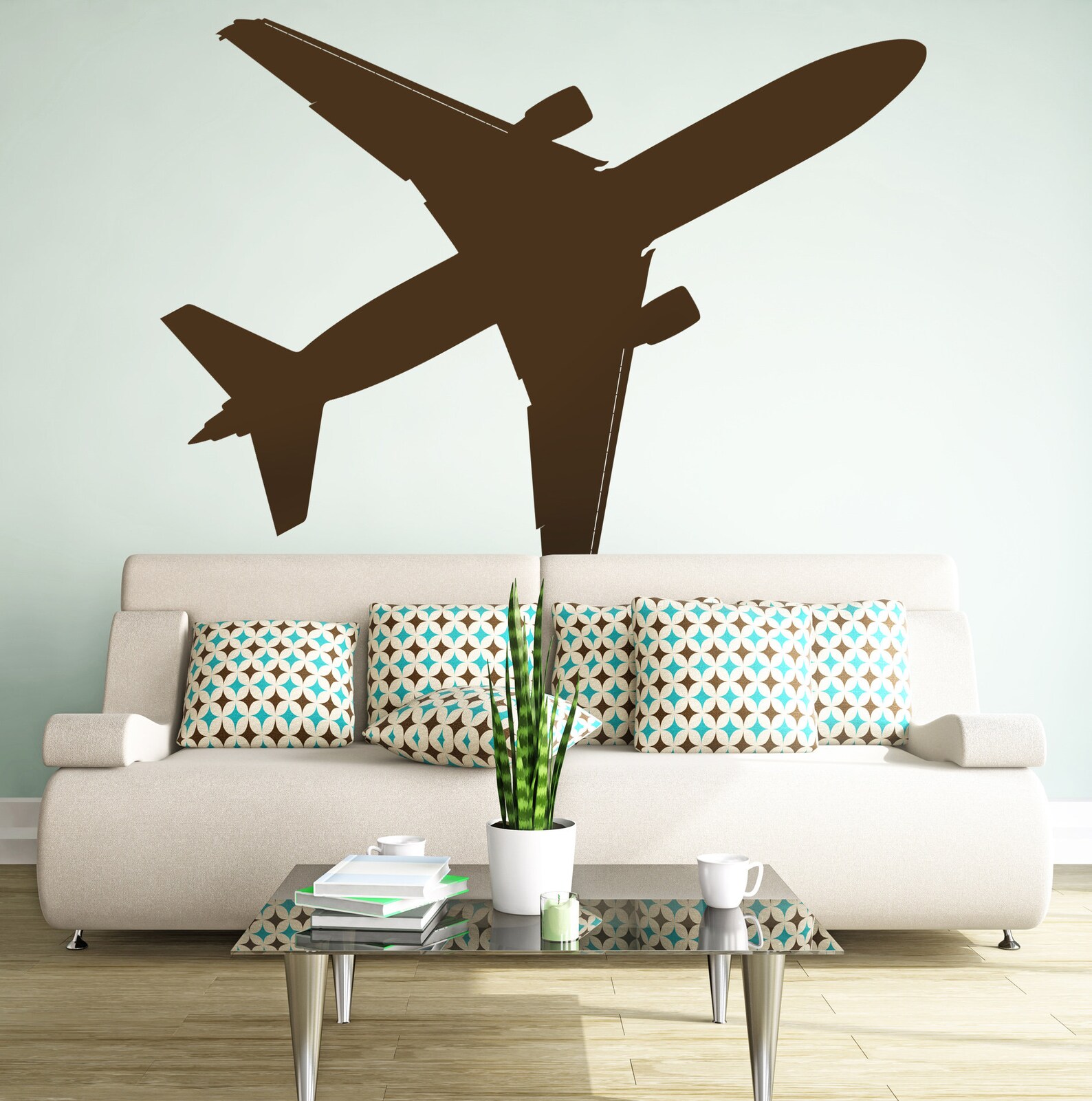 Airplane in Flight Wall Decal. Kid's Room, Pilot Enthusiast, 737 ...