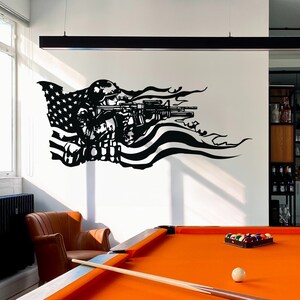 Military Wall Decal Sticker America Flag U.S. Soldier Wall Decal ...