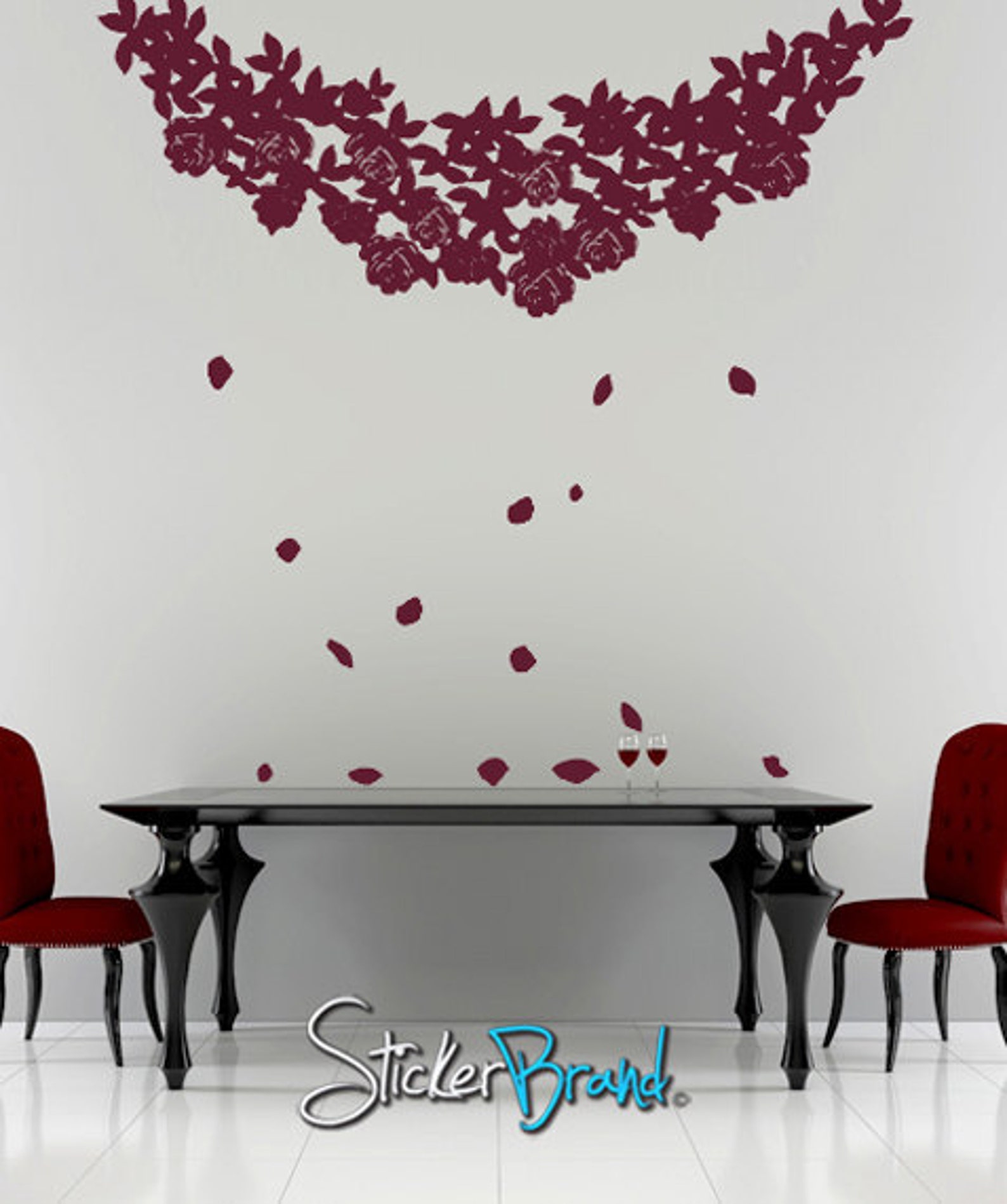 Vinyl Wall Decal Sticker Hanging Flower Roses Gfoster158b - Etsy