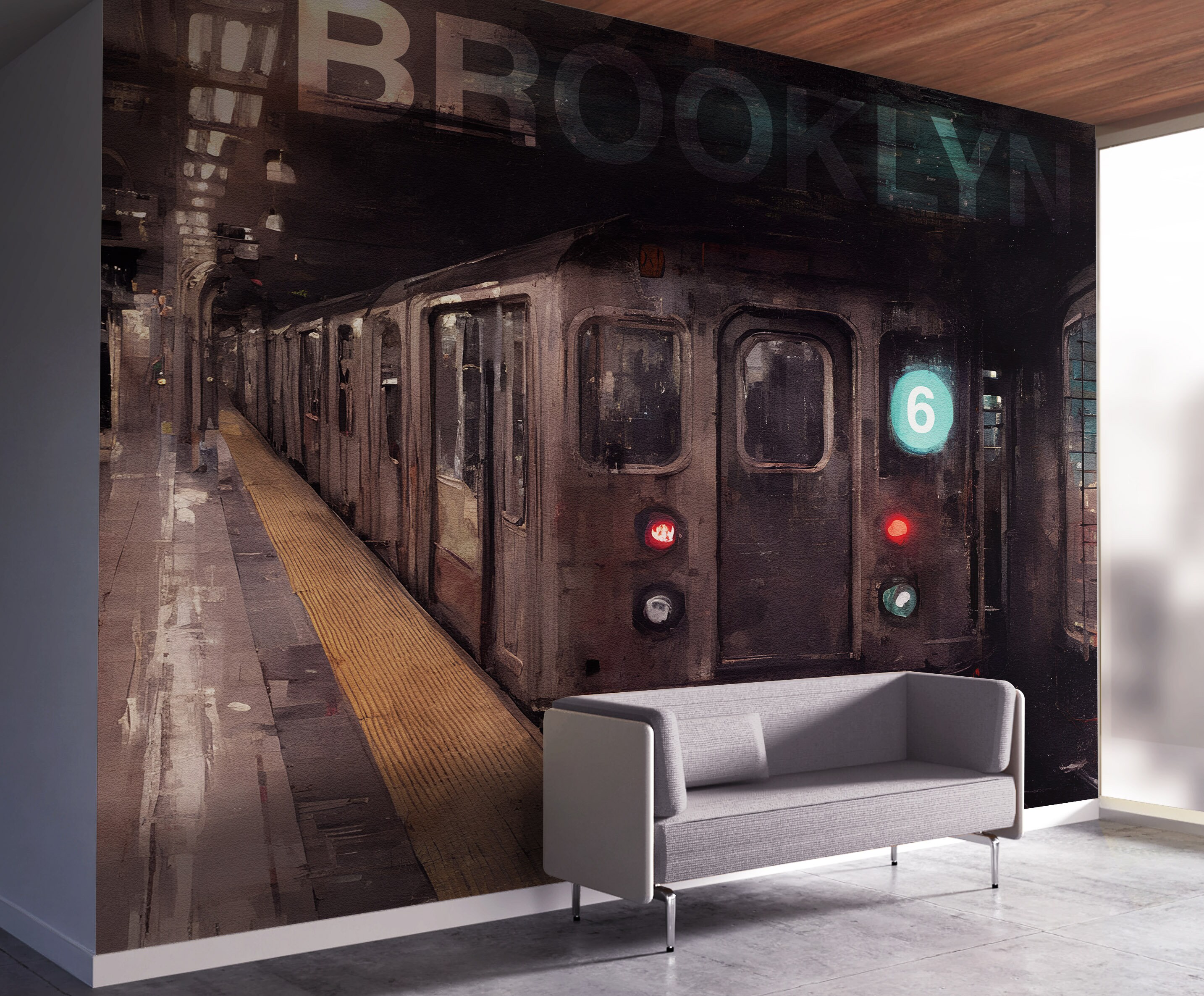 Music Rap Brooklyn Art New York Removable Wallpaper Subway Train Peel ...