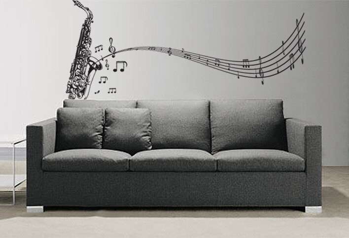 Saxophone Wall Decal. Music Notes / Sax / Musician Theme - Etsy