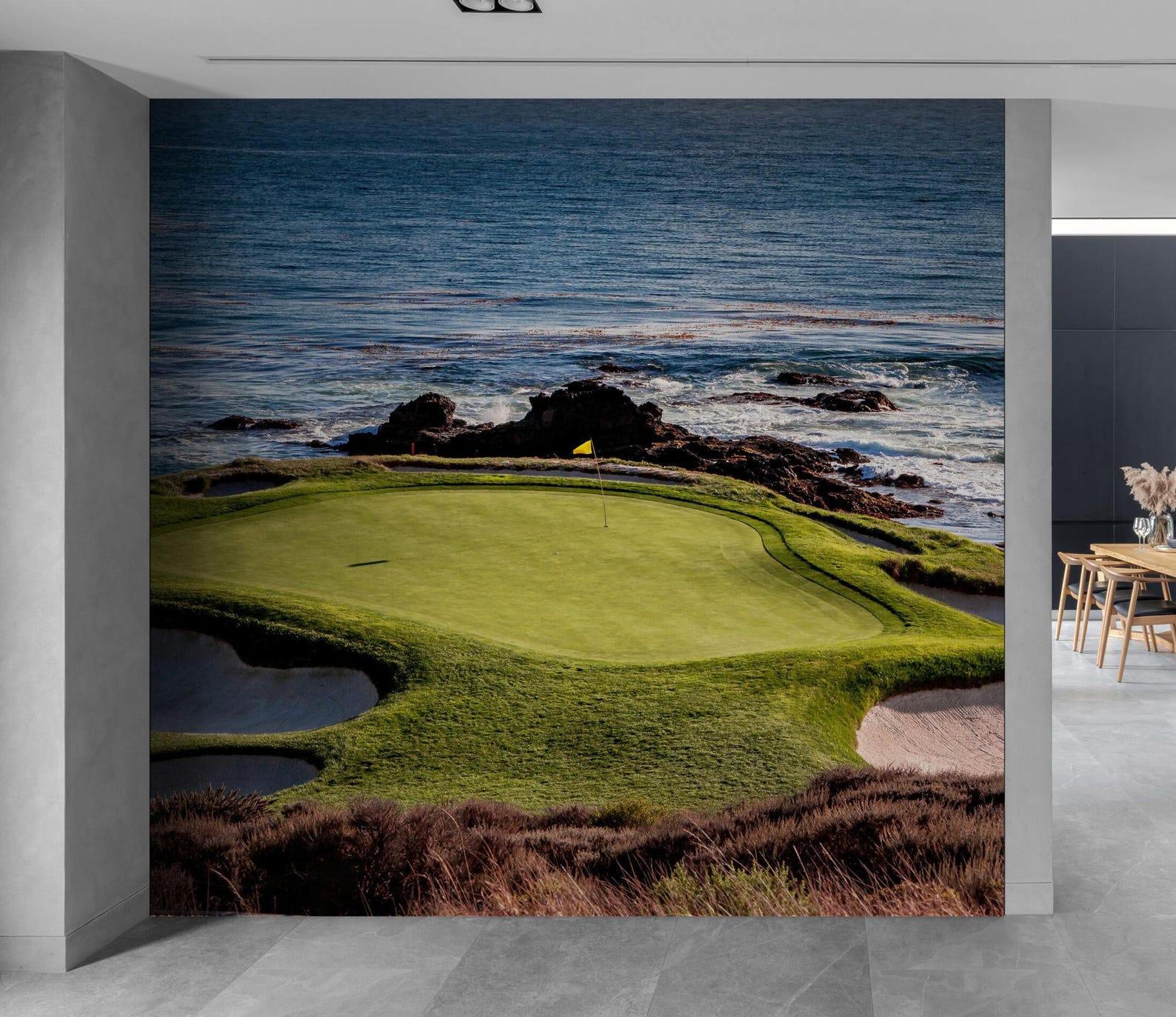 Pebble Beach Golf Course Cliffside Wall Mural. Scenic Ocean View ...