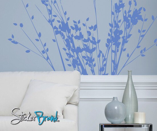 Vinyl Wall Decal Sticker Flower Bush Branches Tree Mmartin139s - Etsy