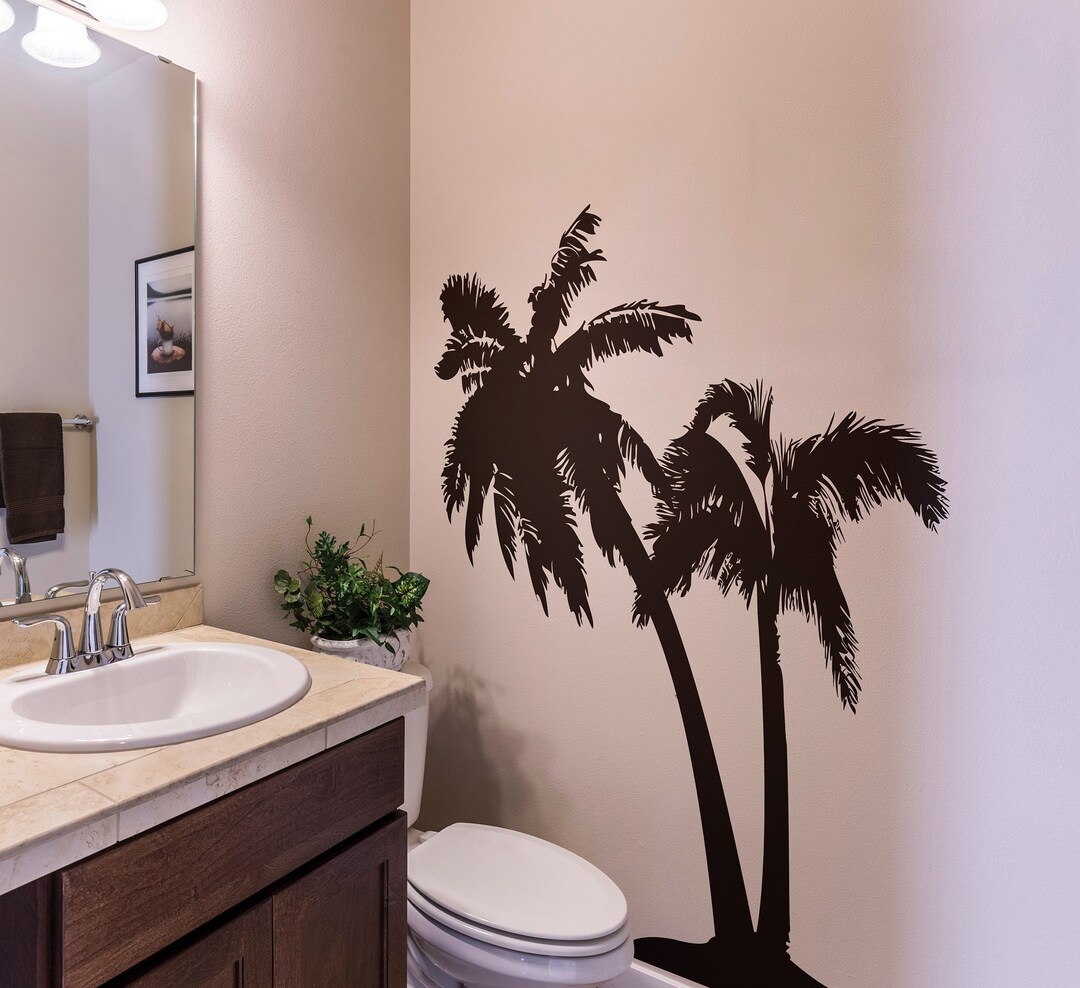 Palm Trees Wall Decal Sticker. Tropical Beach Wall Decor. Ocean Theme ...