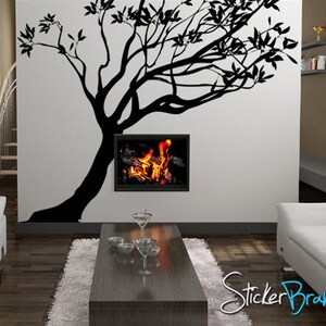 Vinyl Wall Decal Sticker Leaning Tree 84inx82in Item Ac153m - Etsy