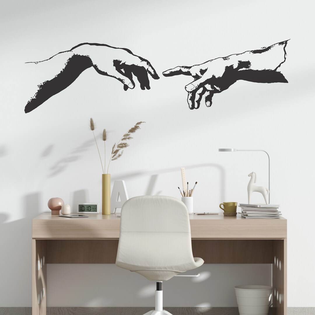 The Creation of Adam Vinyl Wall Decal Sticker. Michelangelo’s Famous ...