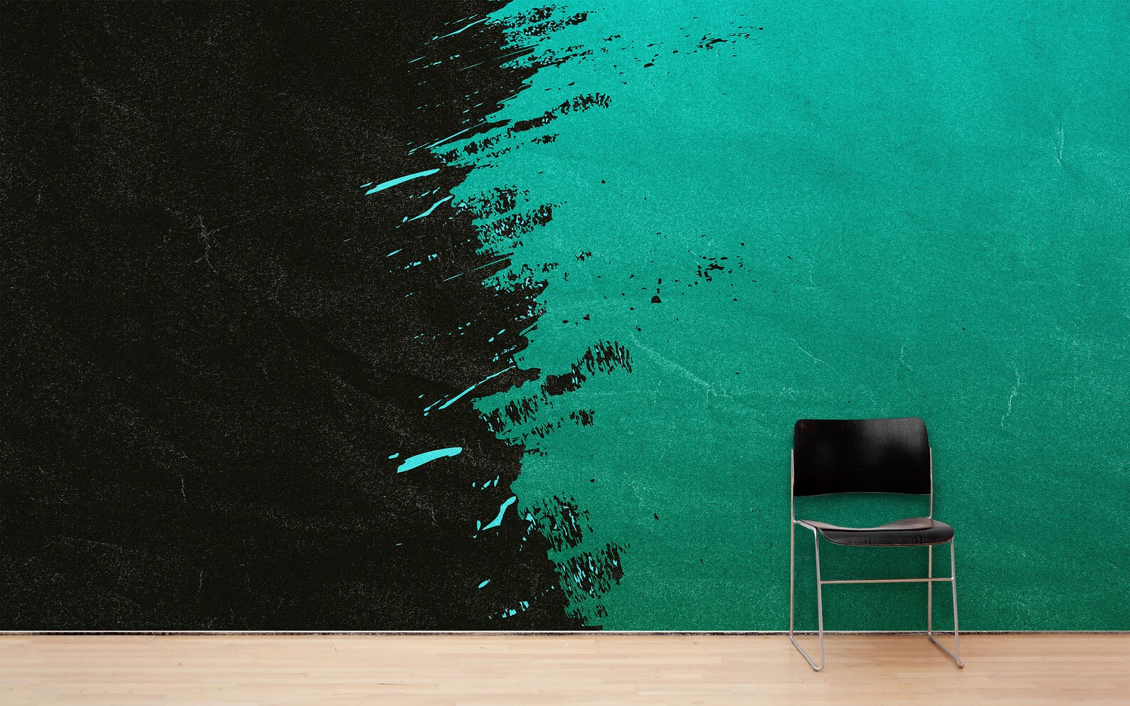 Paint Splash Wall Mural. Emerald Green Brush Stroke Peel and Stick ...