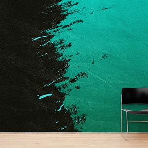 Paint Splash Wall Mural. Emerald Green Brush Stroke Peel and Stick ...