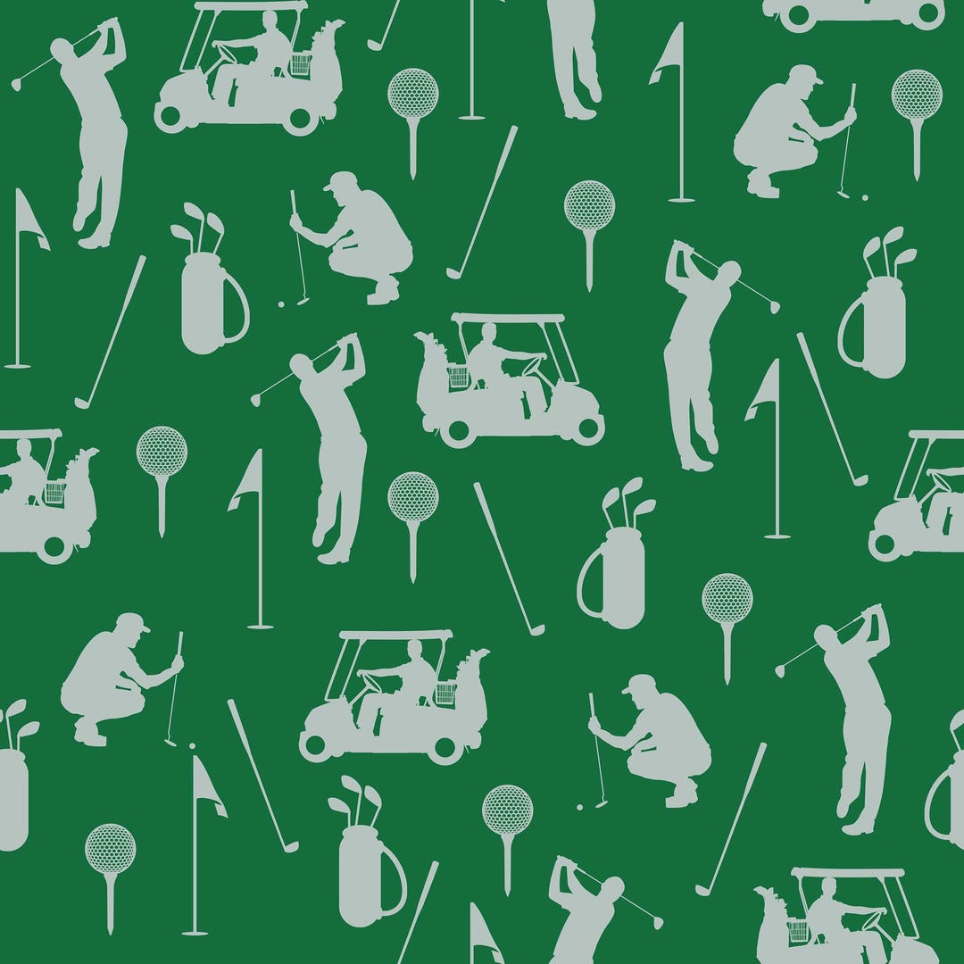 Golf Pattern Wallpaper Mural – Office and Home Decor for Golf ...