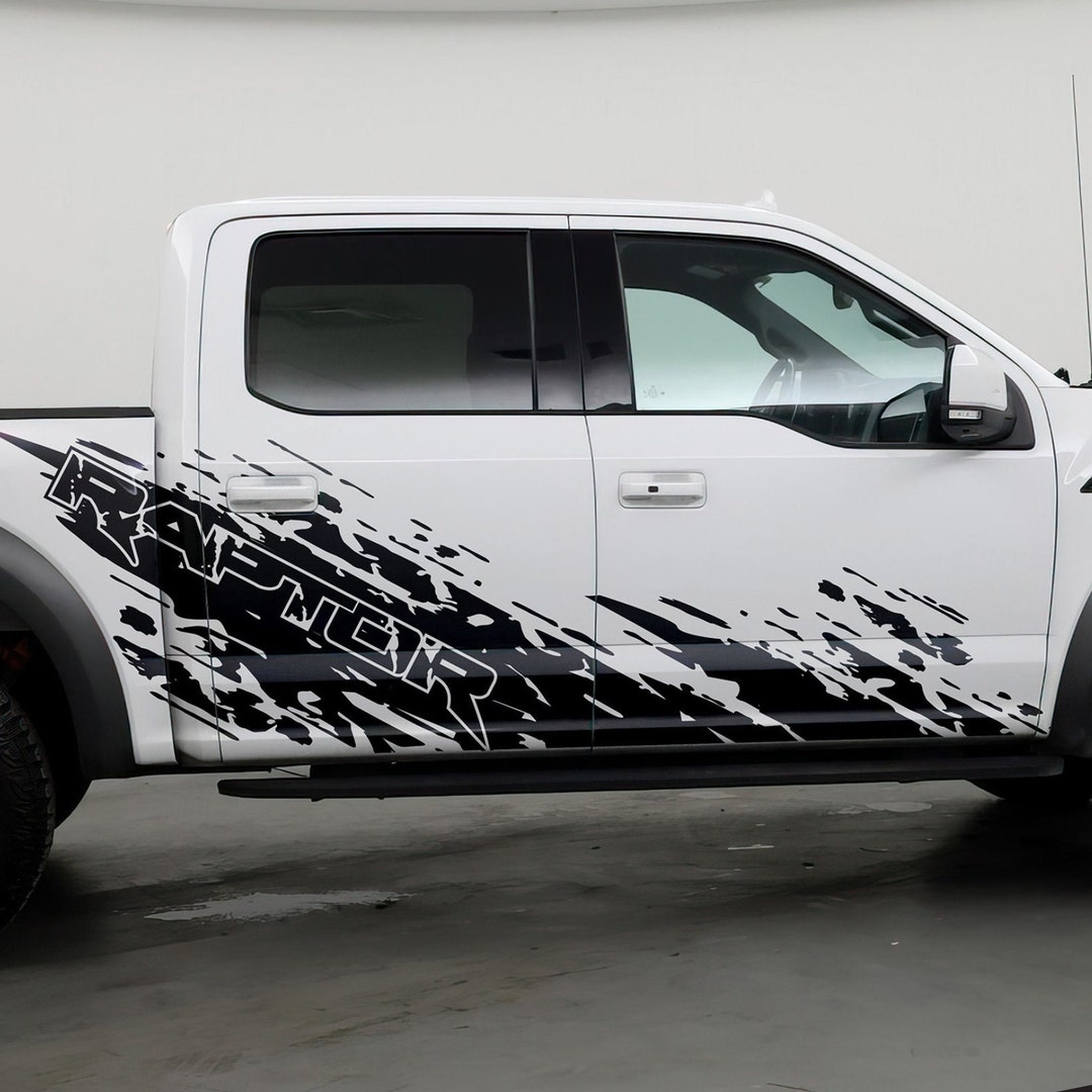 Decal for Raptor, Mud Splash Side Rocker Panel Car Graphic Sticker. Set ...
