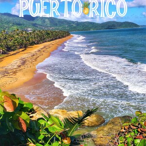 Puerto Rico Beach Wallpaper. Peel and Stick Wall Mural. Puerto Rico ...