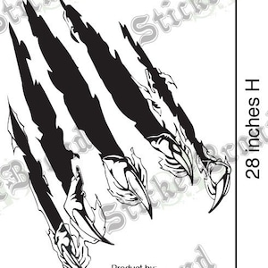 Vinyl Wall Art Decal Sticker Predator Claw Attack 125s - Etsy