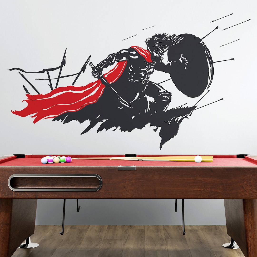 Spartan in Battle Wall Decal Roman Time Theme Decor. Greek, Greece ...