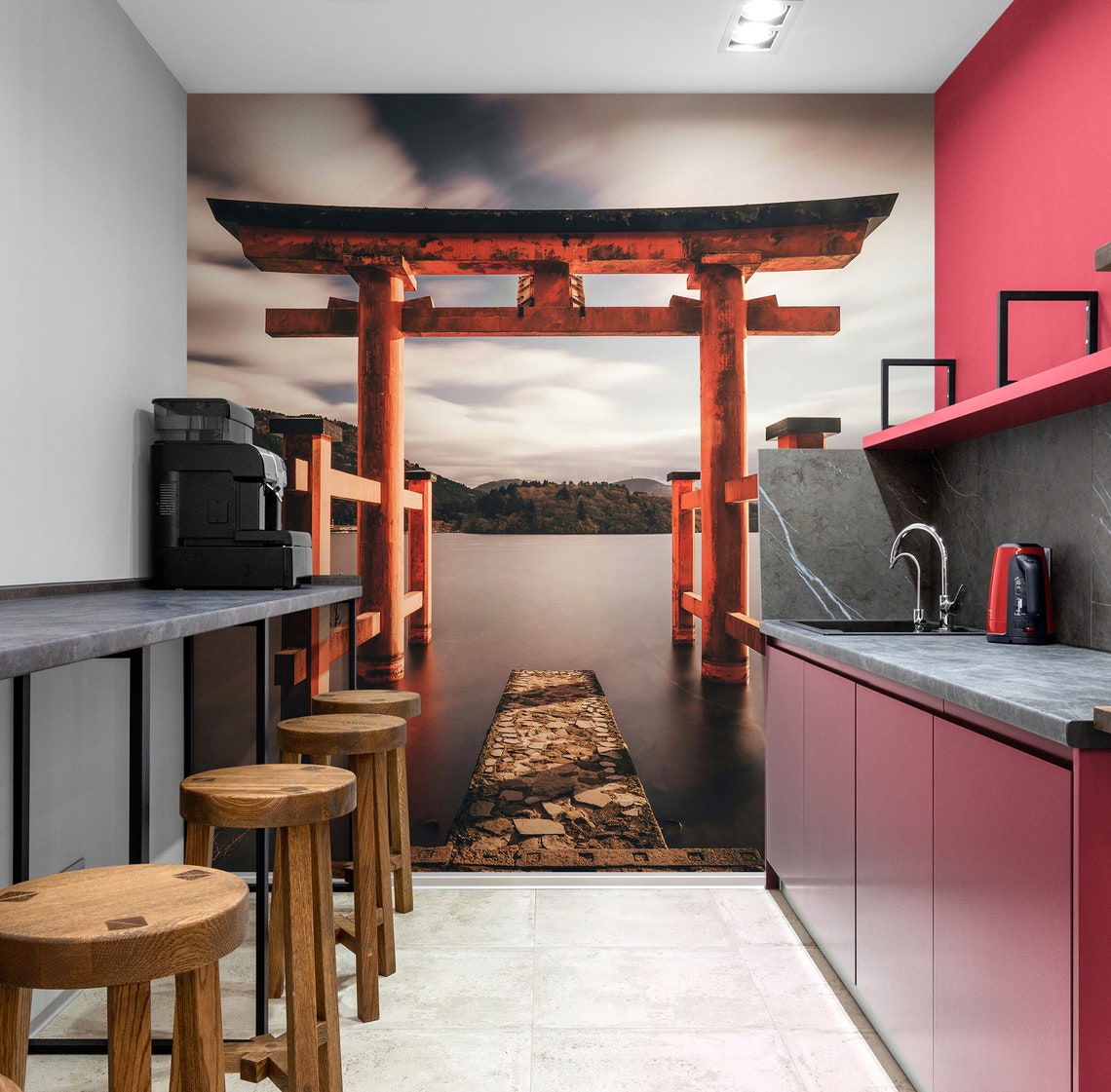 Asian Decor. Japanese Gateway Mural. Japanese Torii Gate Wallpaper ...