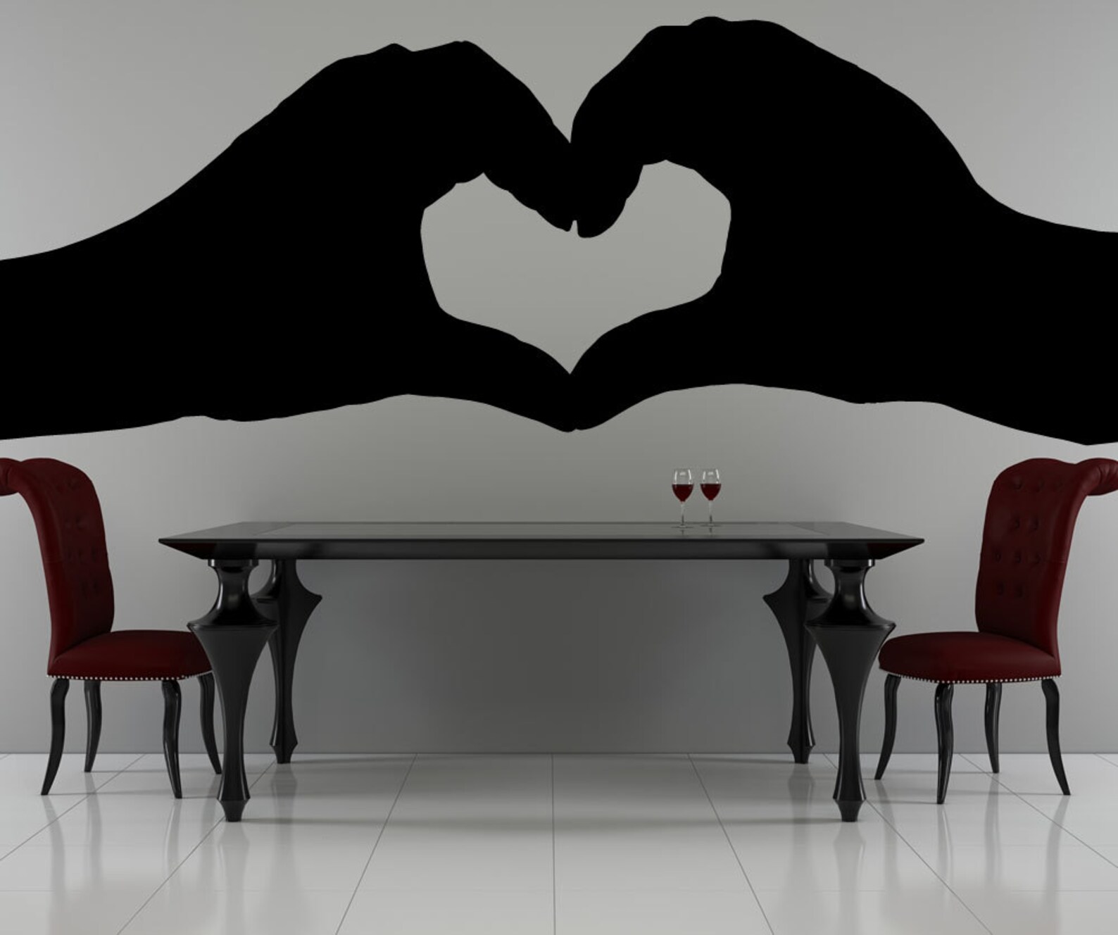 Vinyl Wall Decal Sticker Heart Hands Osmb726s - Etsy