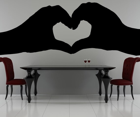 Vinyl Wall Decal Sticker Heart Hands Osmb726s | Etsy