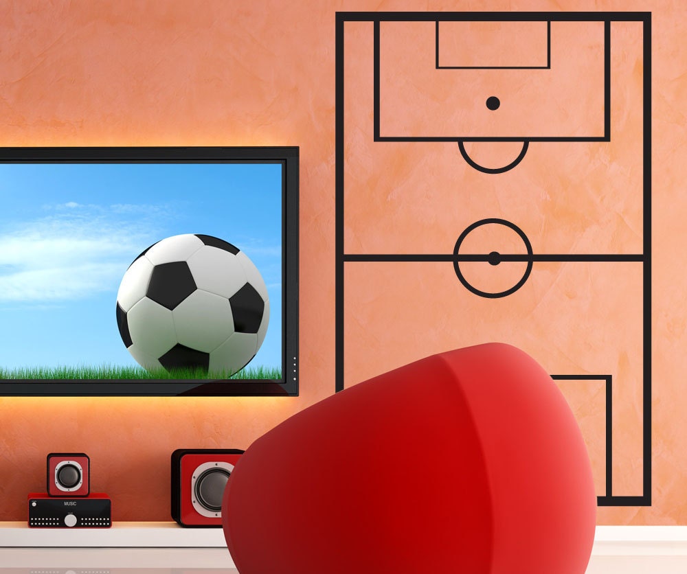 Soccer Field Wall Decal. Football Pitch Wall Decal Sticker. Coach Play ...