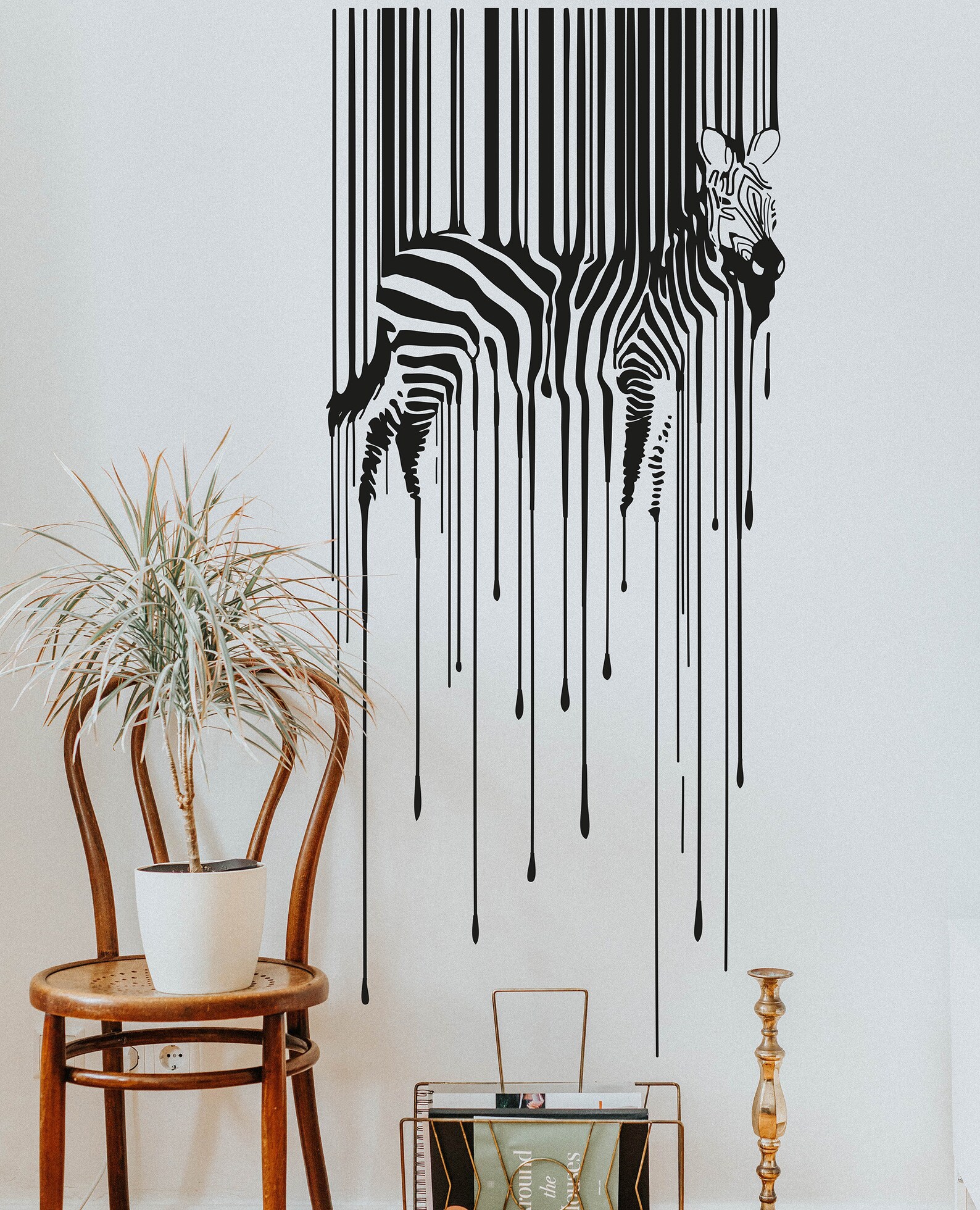 Drippy Zebra Wall Decal Sticker Office Wall Decor Bedroom Decor Kid's ...