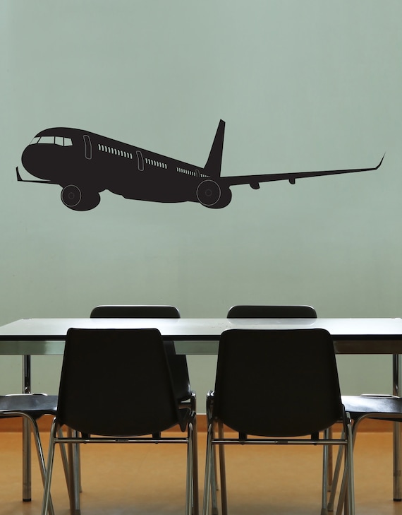 Airplane in Flight Vinyl Wall Decal Sticker. Aeronautic Theme - Etsy