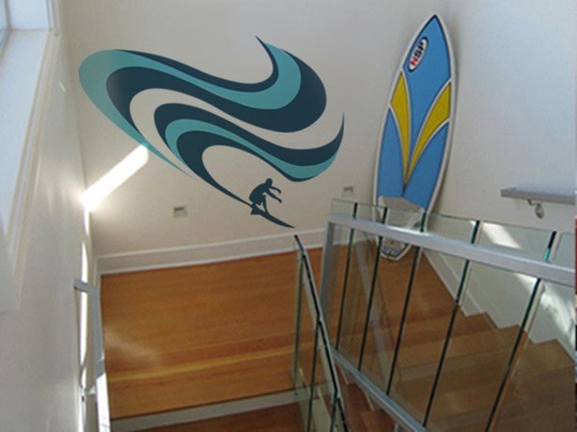 Vinyl Wall Decal Sticker Surfing Wave BIG Surf 6ftx8ft Item - Etsy