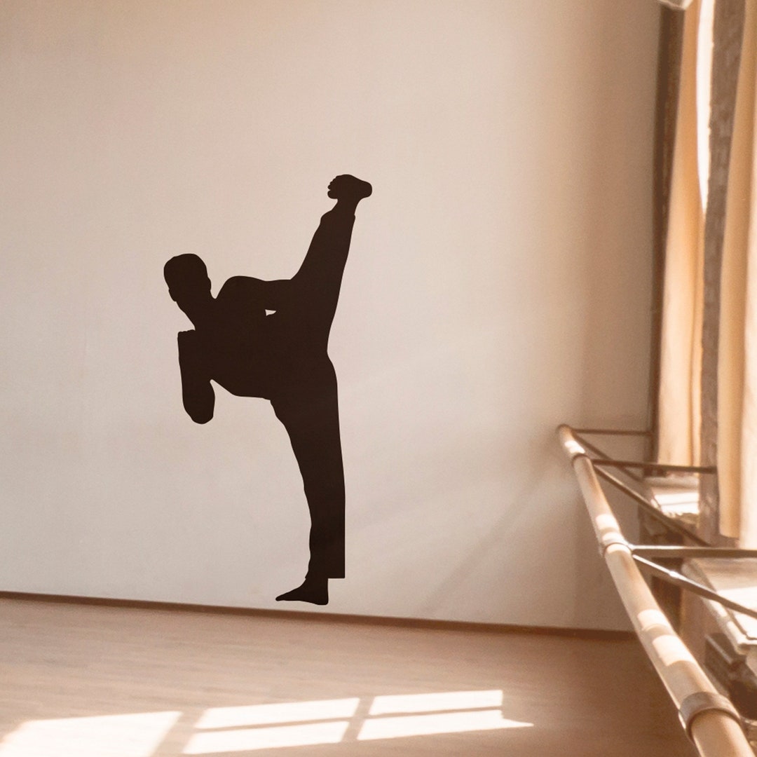 Karate Kick Wall Decal Sticker. Dojos Wall Art. Martial Arts Studio ...