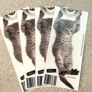 Cute Hanging Baby Cat Kitten Door Decal Sticker Door Knob Wall Decal ...