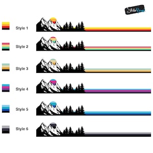 Overland Woodland Truck Decal Sticker. Mountain Forest Sunset Yellow ...