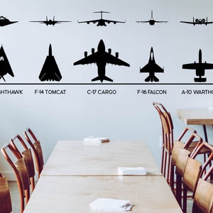 F-117, F-14, F-16, C-17, A-10 Military Fighter Jets Wall Decal Stickers ...