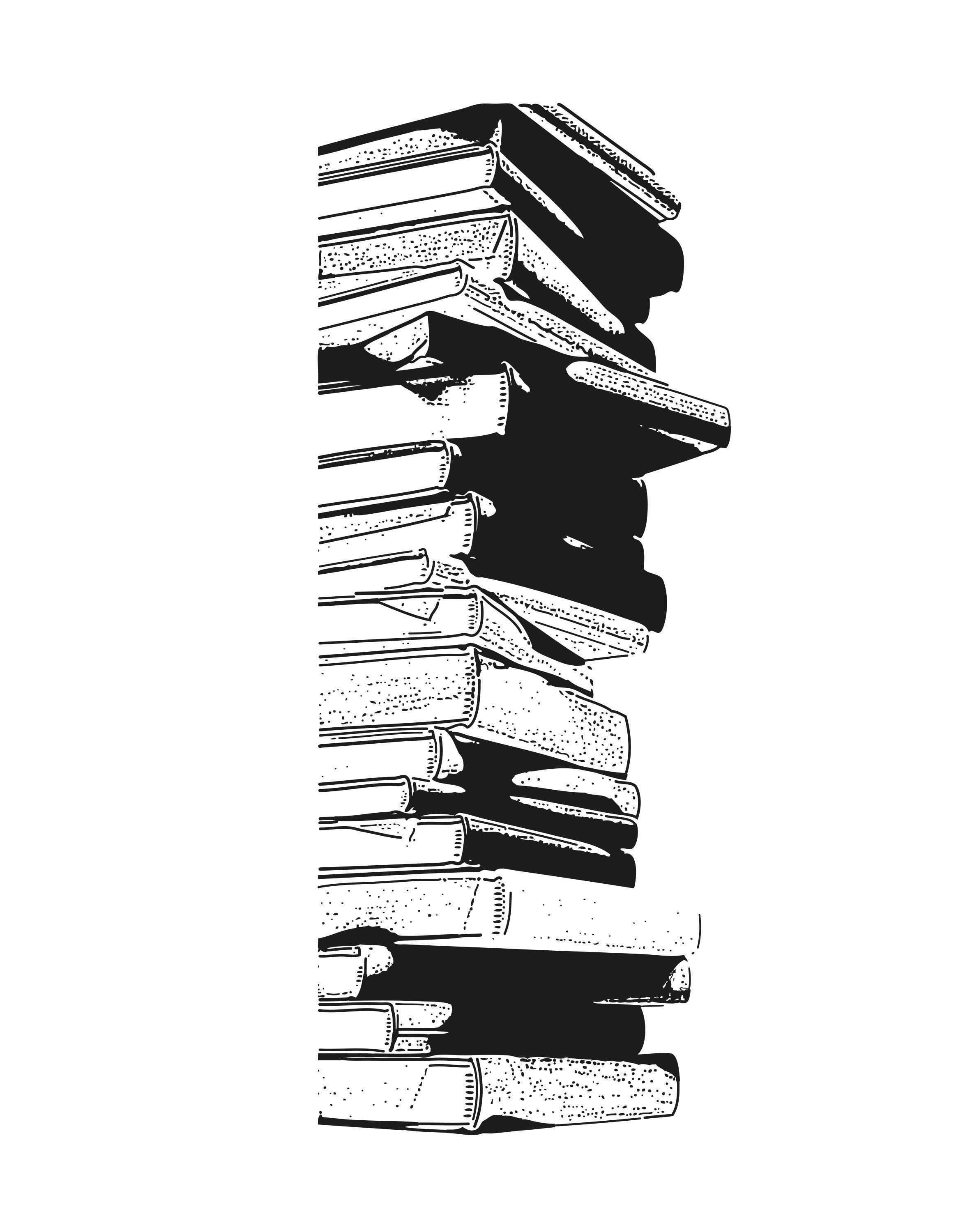 Stack of Library Books Vinyl Wall Decal Sticker. Black Color | Etsy