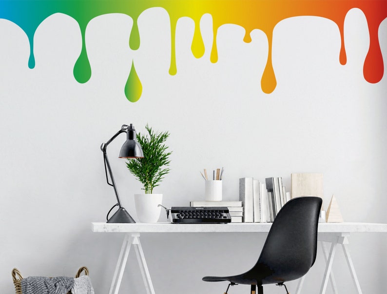 Rainbow Color Slime Dripping Wall Decal Graphic. Kid’s Room Home Decor ...