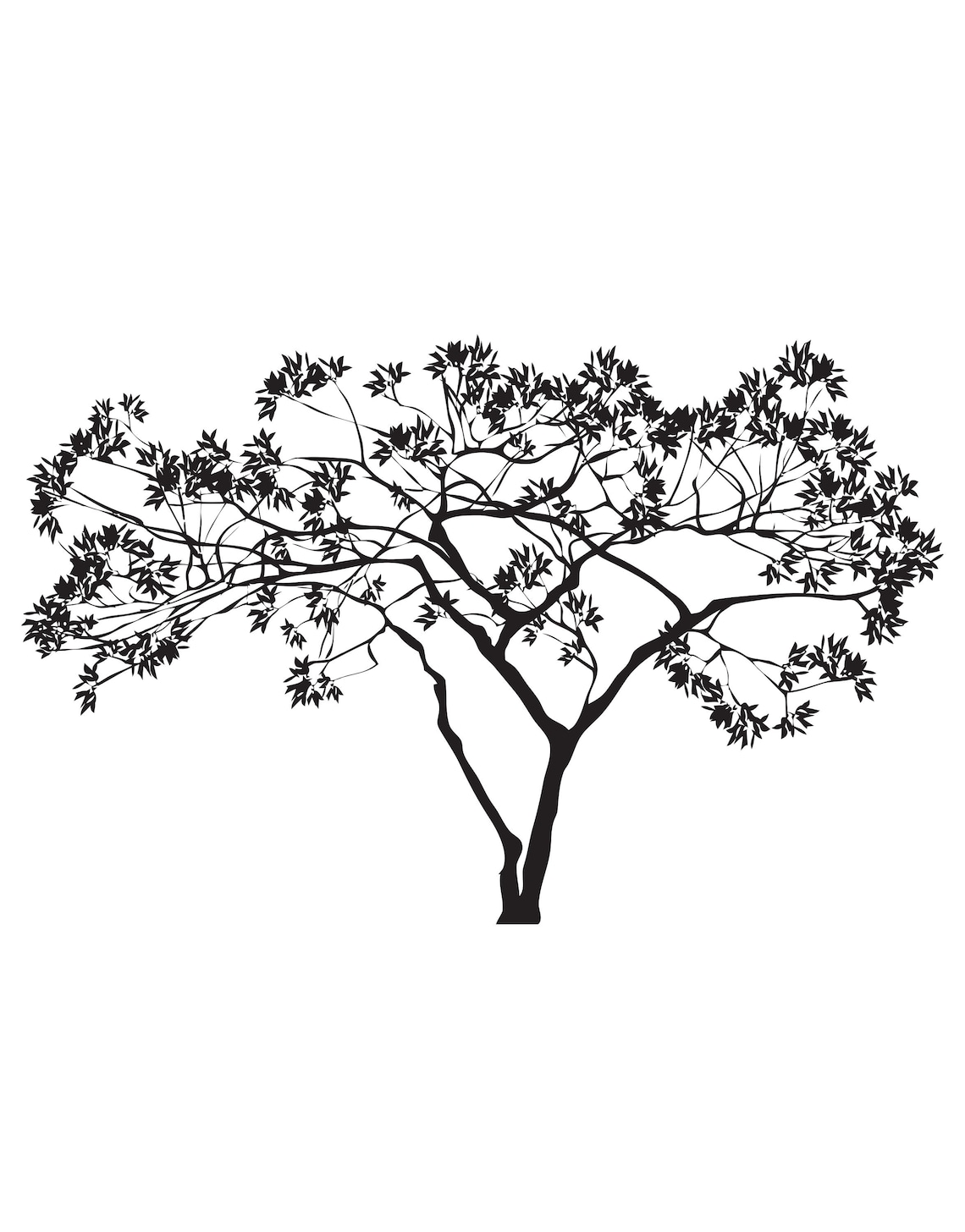 Wide Tree Wall Decal Sticker. Tree Branches Spread Wide to - Etsy