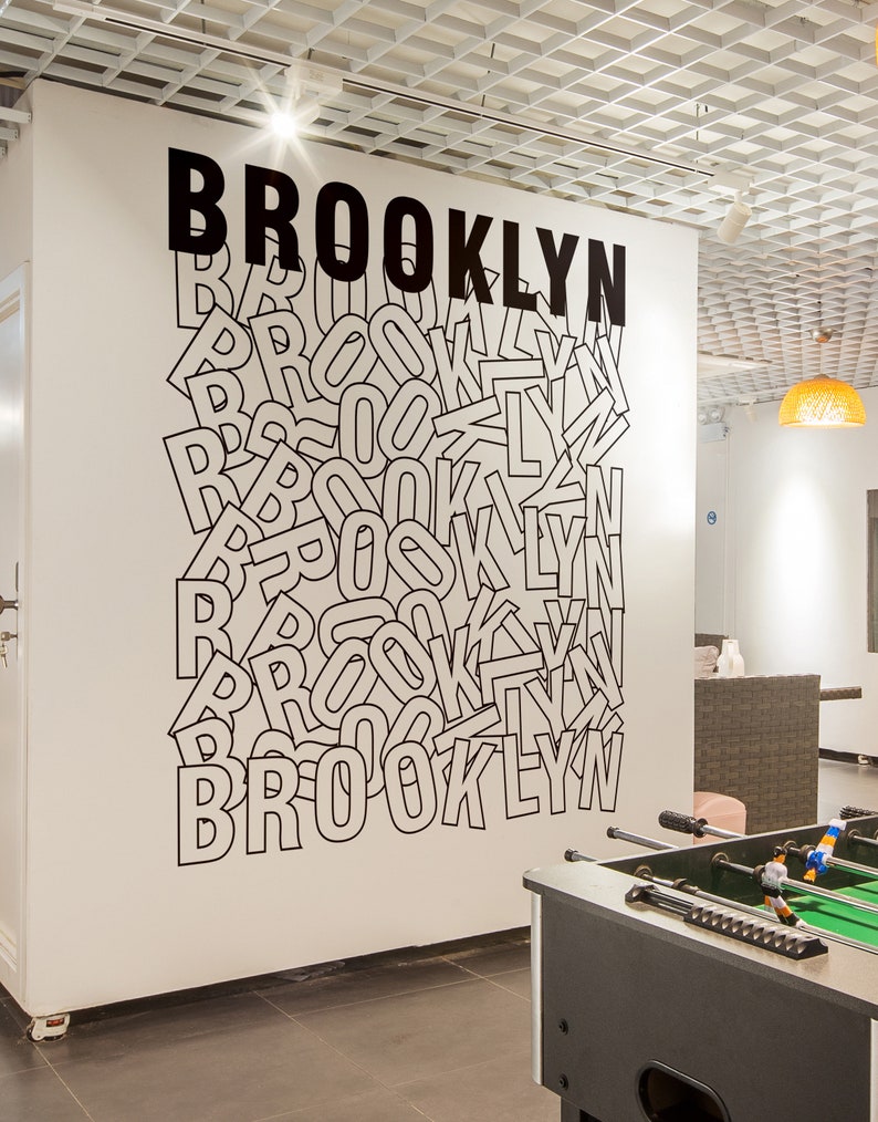Brooklyn Sign Wall Decal NYC Sticker Wall Art Urban Decal Sticker New ...