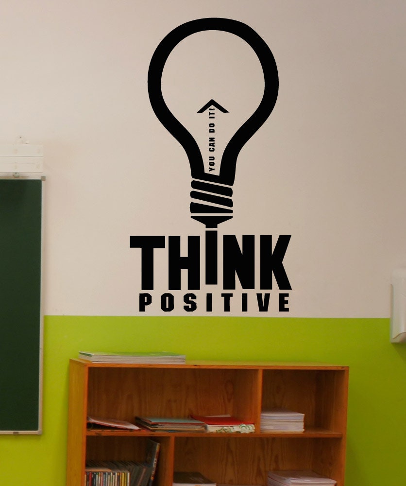 Vinyl Wall Decal Sticker Think Positive 5296s | Etsy