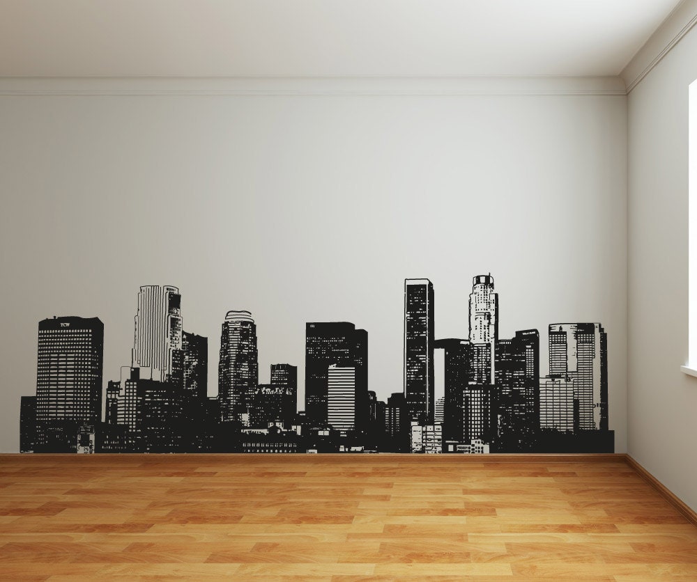 LA Skyline Vinyl Wall Decal Sticker. Downtown Los Angeles | Etsy