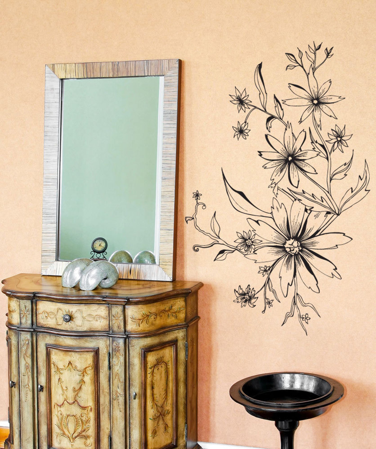 Wildflower Vinyl Wall Decal Sticker. 1246s - Etsy