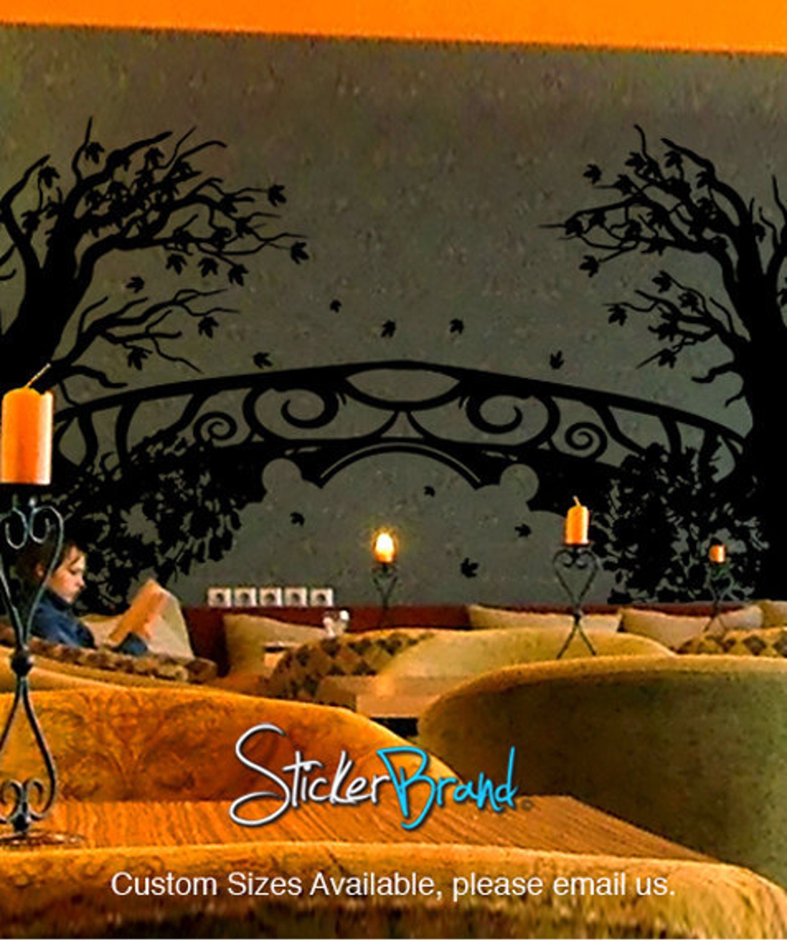 Vinyl Wall Decal Sticker Floral Tree Fantasy Bridge - Etsy