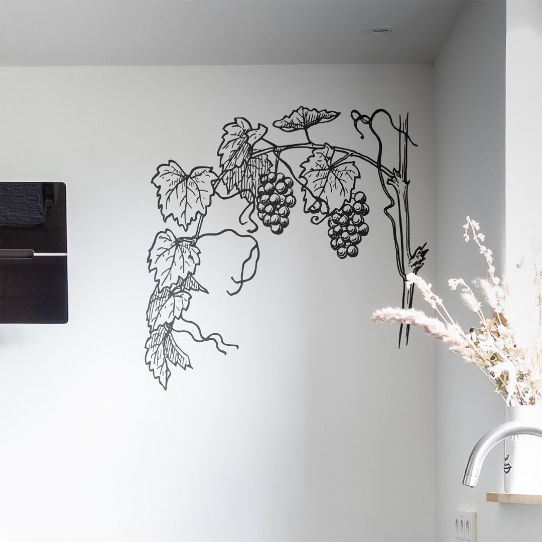Kitchen Wall Art. Grapevine Wall Decal Sticker. Bedroom, Bathroom Home ...