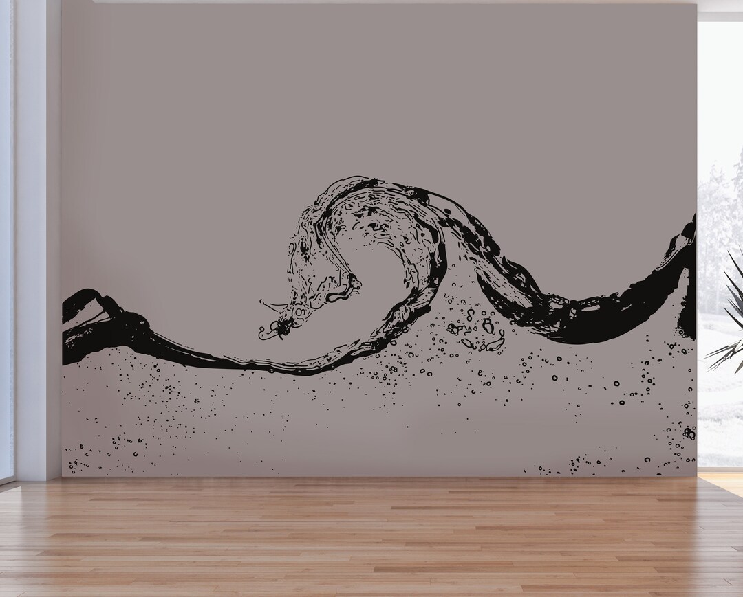 Beach Theme Bathroom Wall Decor. Ocean Wave Wall Decal Sticker. Water ...