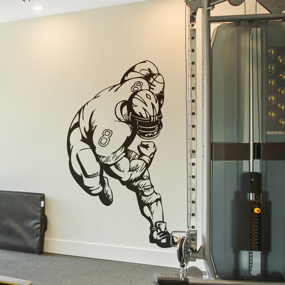 Football Player Wall Decal Sticker. Kid's Room Football Theme. Running ...