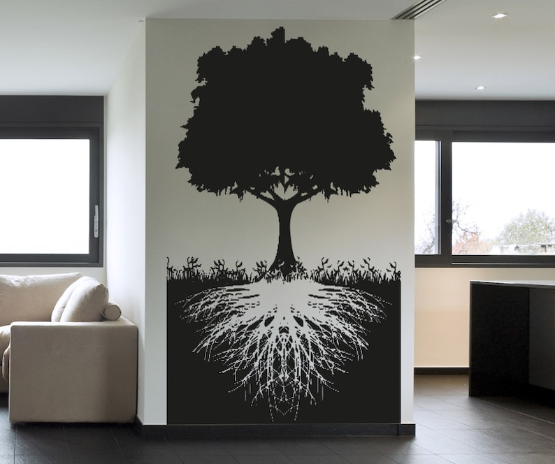Vinyl Wall Decal Sticker Tree With Roots 5128s Etsy
