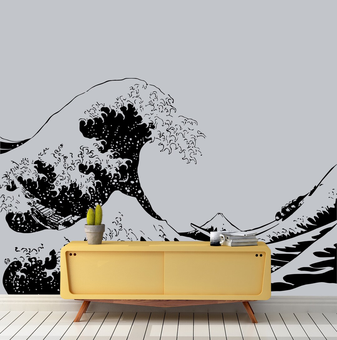Japanese Hokusai Great Wave Vinyl Wall Decal Sticker. Japanese - Etsy