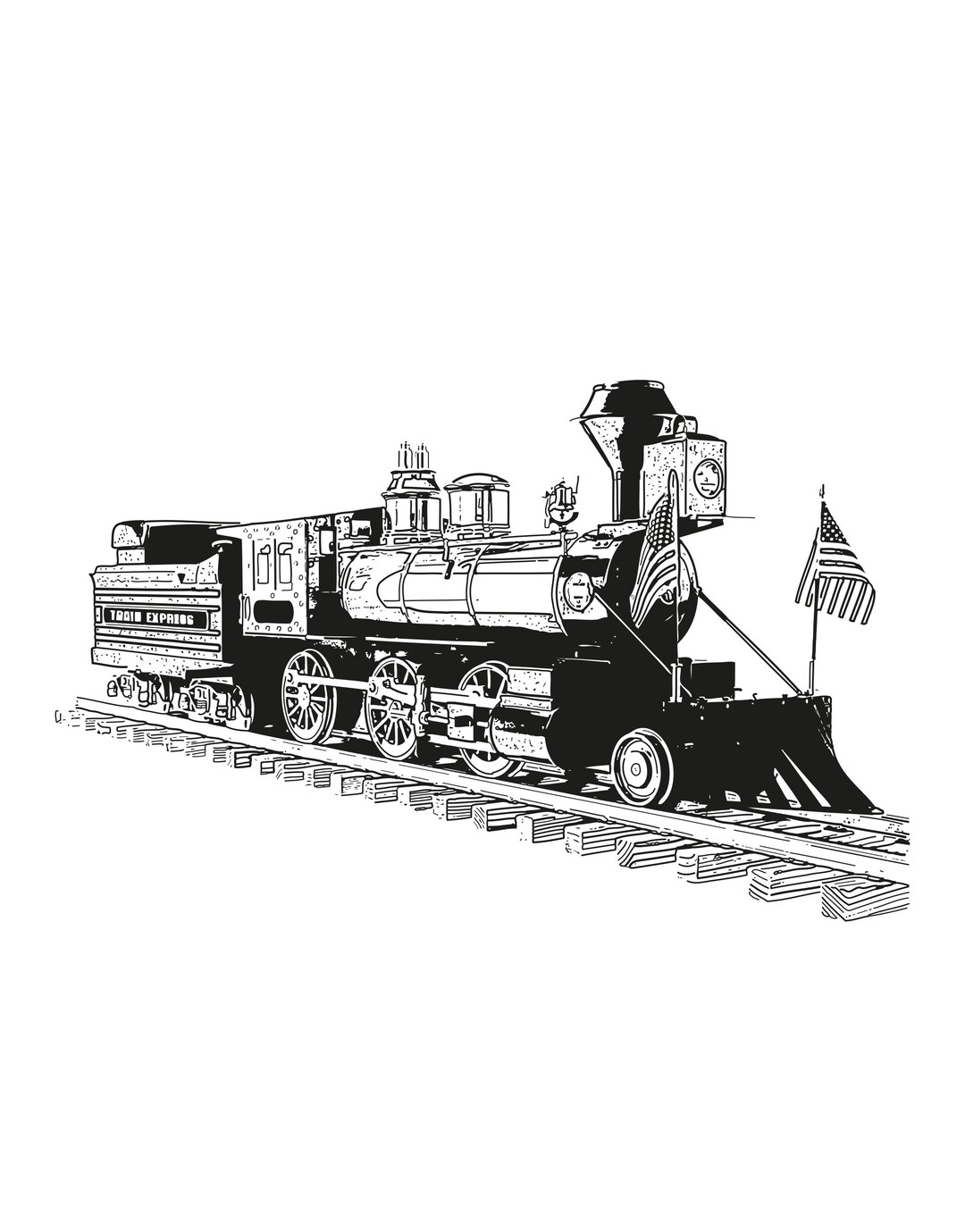 Old Vintage Steam Train Wall Decal Sticker. Antique Locomotive Train ...