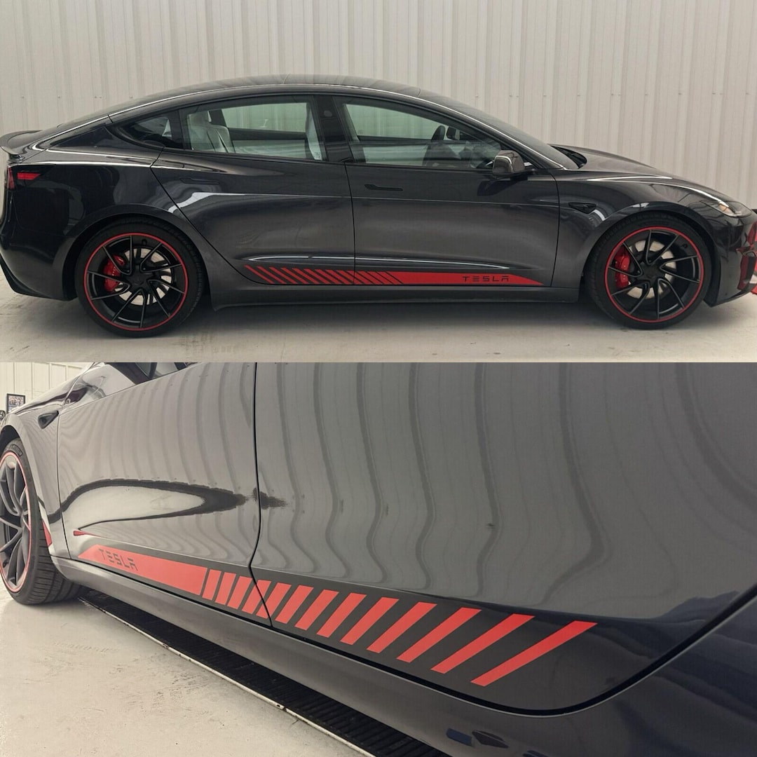 Tesla Model 3, Model Y Graphic Decal Sticker. Side Door Rocker Panel ...